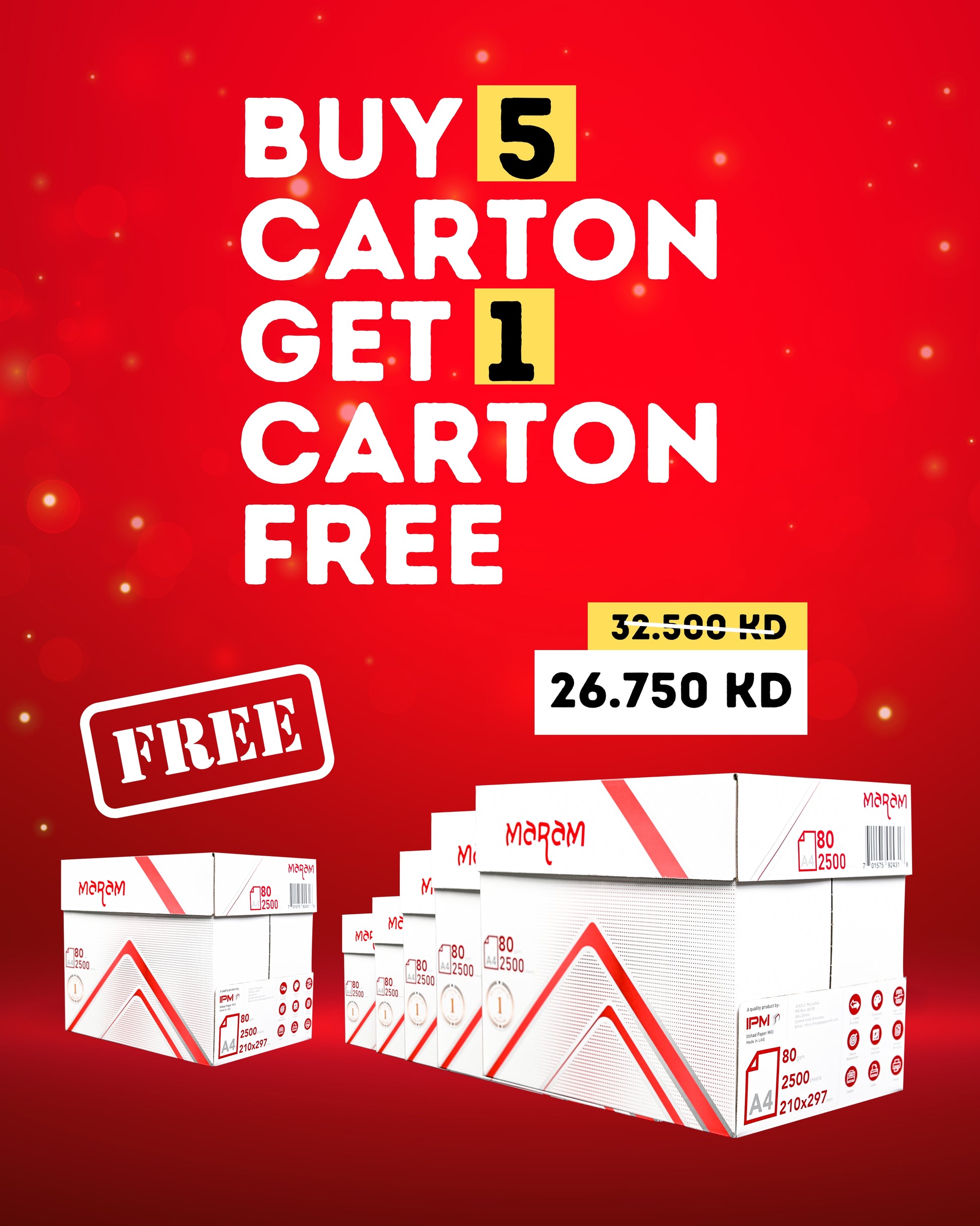 Maram Photocopy A4 Paper 5 Cartons with 1 Carton FREE – Stationery ...