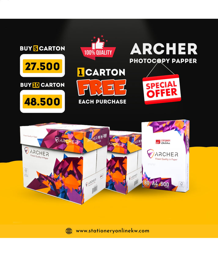 Archer Photocopy Paper - A4 - 80gsm - 500 sheets - Buy 5 cartons Get 1 ...